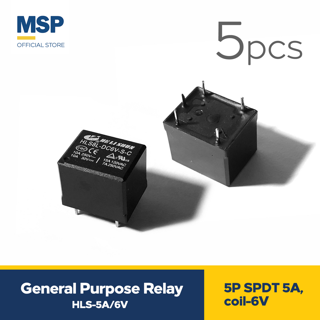 5pcs "HeLiShun" general purpose relay – 5P SPDT 5A – MSP Philippines