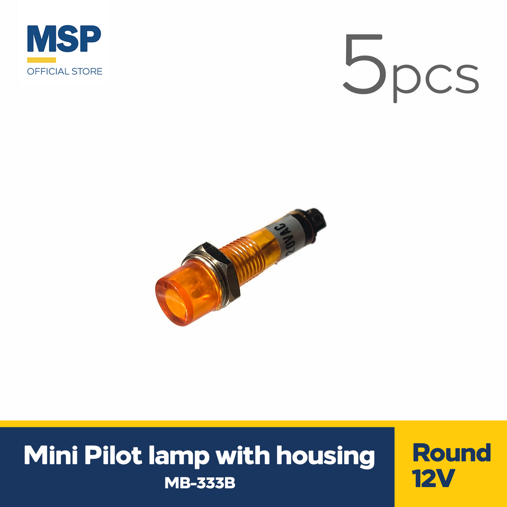 5pc Mini pilot lamp with housing – round, 12V (Made in Taiwan) – MSP ...